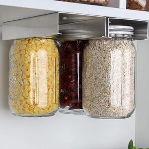 Amazon | Kitchen | Mason Jars Organizer Spice Jar Rack For Food Storage ...